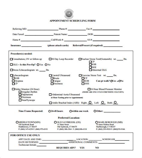 Free Appointment Form Template Html Printable Templates