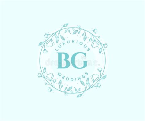 Bg Initials Letter Wedding Monogram Logos Template Hand Drawn Modern