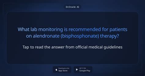 What Lab Monitoring Is Recommended For Patients On Alendronate Bisphosphonate Therapy