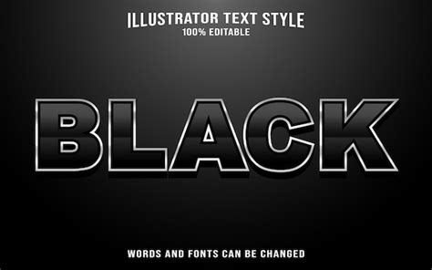 Premium Vector Black Text Style Effect