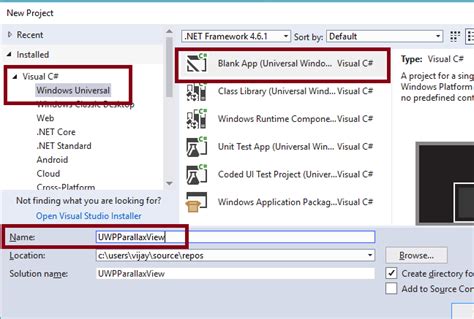 Parallaxview Control In Uwp