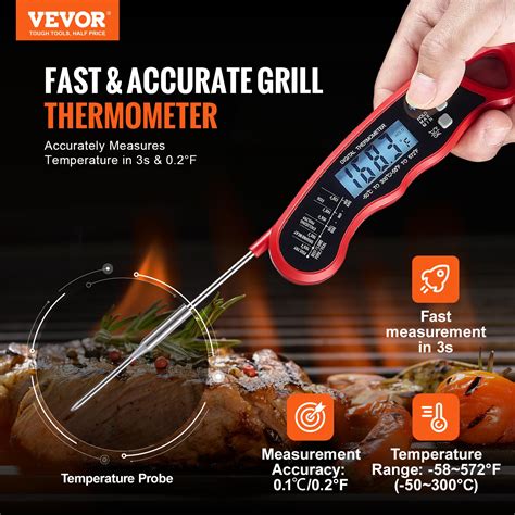 Vevor Grillers Instant Read Meat Thermometer For Grill And Cooking