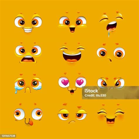 Esprili Emoji Seti Sevimli Ifade Yüz Koleksiyonu Komik Karikatür Komik