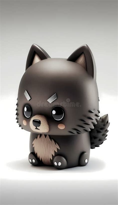 Kawaii Wolf Cartoon Generative Ai Stock Illustration Illustration Of