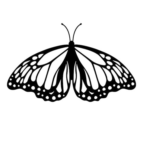 바둑 나비 실루엣 벡터 일러스트 레이 션 흰색 배경에 고립 프리미엄 벡터