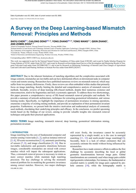 Pdf A Survey On The Deep Learning Based Mismatch Removal Principles