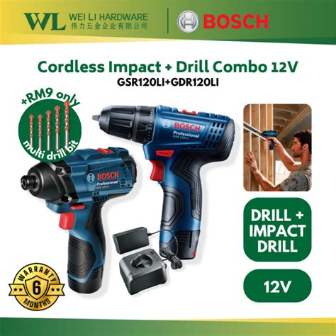 Bosch Combo Set Cordless Drill Impact Drill Gsr120 Li Gdr120 Li Battery Drill Bosch