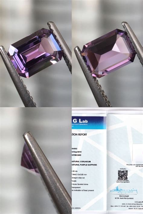100 Ct Natural No Heat Purple Sapphire Egl Certified