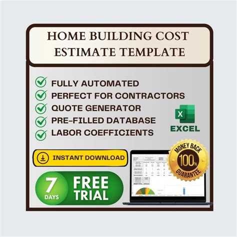 Excel Template Home Building Etsy