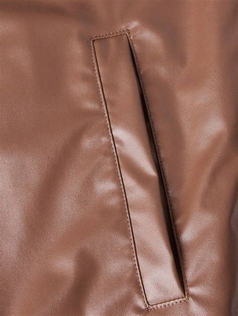 Manfinity Modagents Loose Fit Mens Teddy Lined Pu Leather Jacket