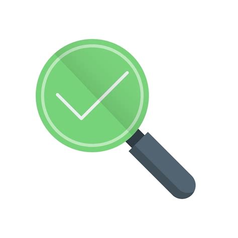 Una Lupa Verde Con Una Marca En El Medio Vector Premium