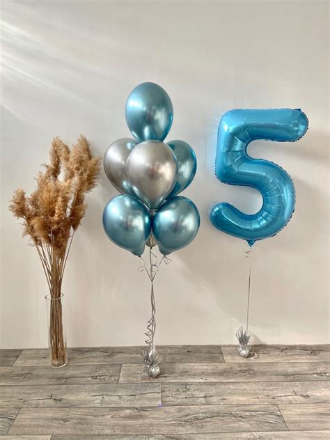 Шары хром и цифра Декорации на день рождения Гелиевые шары Воздушный шар