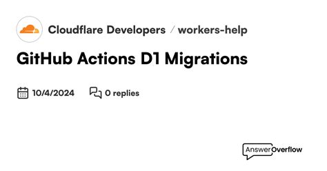 Github Actions D1 Migrations Cloudflare Developers