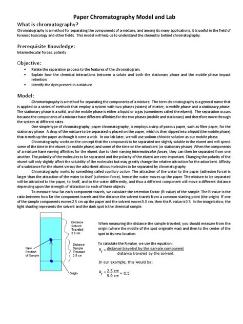 Paper Chromatography Model And Practical Lab Pdf Chromatography Elution