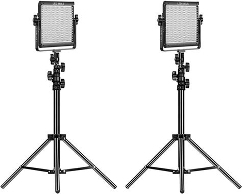 Anself Gvm Led 480ls 2pcs Dimmable Bi Color Led Video Panel Light And 70inch Stand Lighting Kit