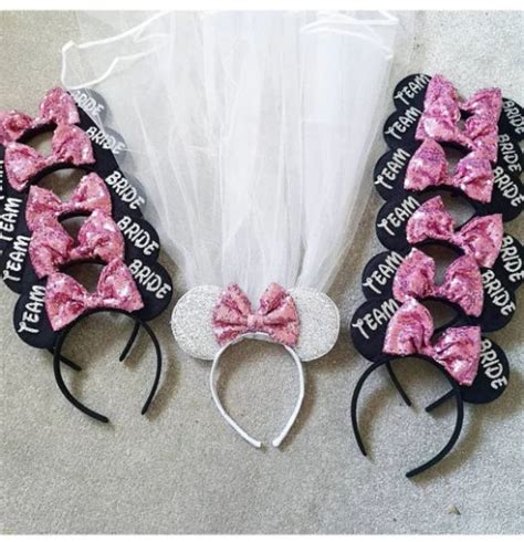 Disney Bride Hen Party Minnie Mouse Ears Bridal Party Etsy Disney