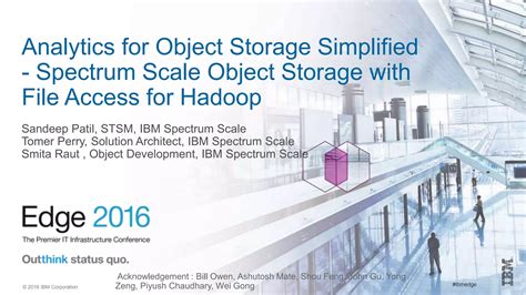 Spectrum Scale Object Analytics Ppt