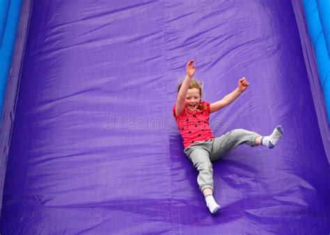 Girl Having Fun On Slide Stock Image Image Of Summertime 67214869