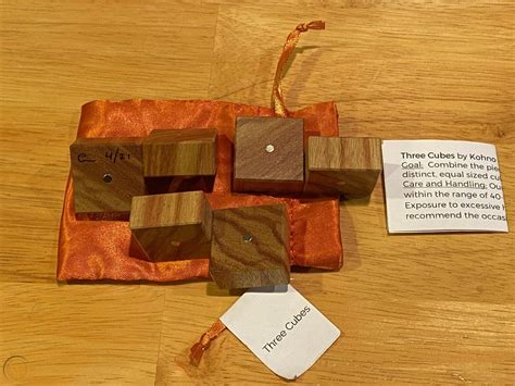Three Cubes Kohno Ichiro Cubic Dissection Wood Puzzle 3862269491