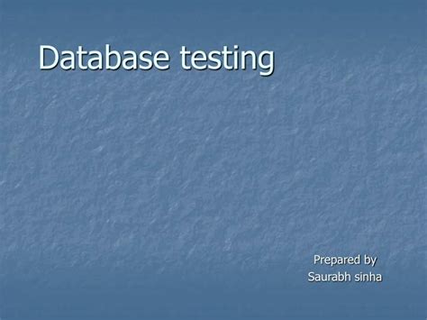 PPT Database Testing PowerPoint Presentation Free Download ID 6671856