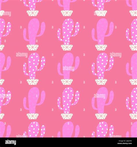 Floral Seamless Cactus Pattern For Fabrics And Textiles And Packaging