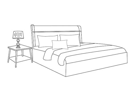 Icono De Cama Dibujado A Mano En El Vector Ilustración De Cama De