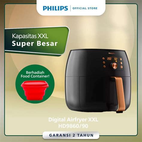 Promo Philips Digital Airfryer Xxl Hd986090 Kapasitas 14kg 73 L