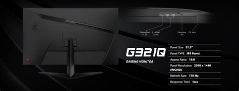 MSI G321Q 31.5 IPS QHD 170HZ 1MS FREESYNC PREMIUM FLAT GAMING MONITOR