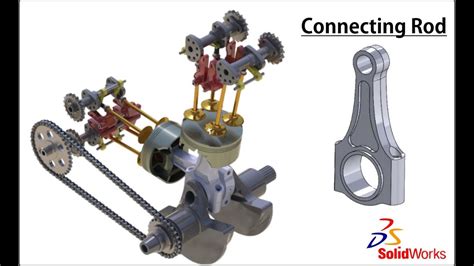 Modeling a Motorcycle Engine with SOLIDWORKS |SolidWorks Tutorial| Connecting Rod Design - YouTube