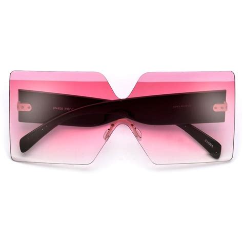 Angular Rimless Flat Top Shield Sunnies Sunglass Spot