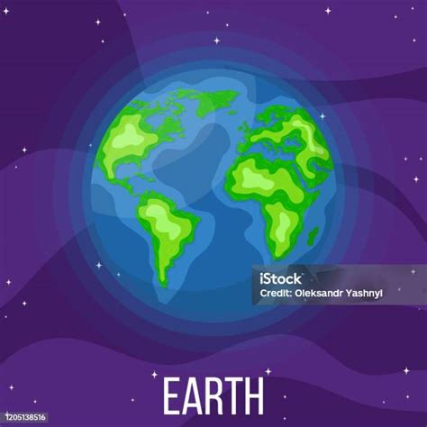 우주에서 지구 행성 지구와 다채로운 우주 모든 디자인에 대한 만화 스타일 벡터 일러스트레이션 바다에 대한 스톡 벡터 아트 및 기타 이미지 Istock