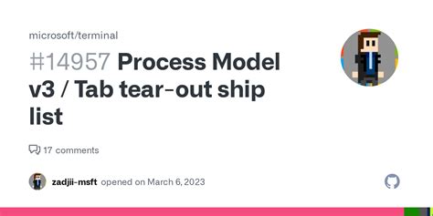 Process Model V3 Tab Tear Out Ship List · Issue 14957 · Microsoft