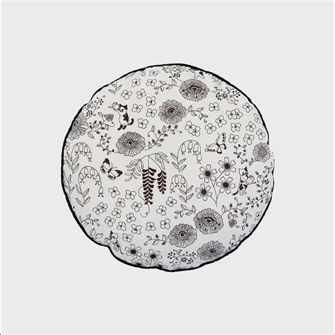모란 목화 원형 방석 커버 Ø 45cm 감도 깊은 취향 셀렉트샵 29cm