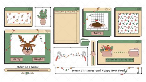 y2k christmas computer elements graphics motion array