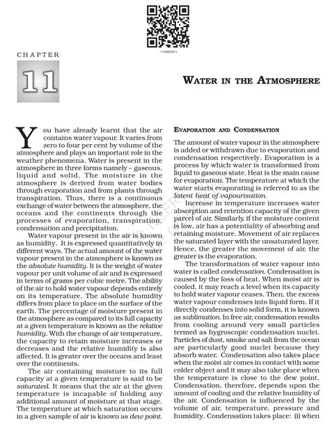 NCERT Book Class Geography Chapter Water In The Atmosphere