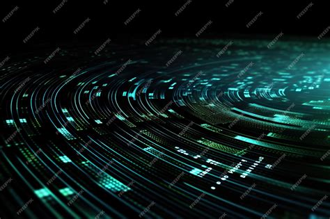 premium ai image data binary flow rolling on futuristic technology