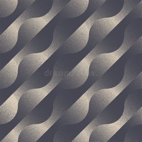 Smooth Wavy Strips Seamless Pattern Trend Dot Work Abstract Vector