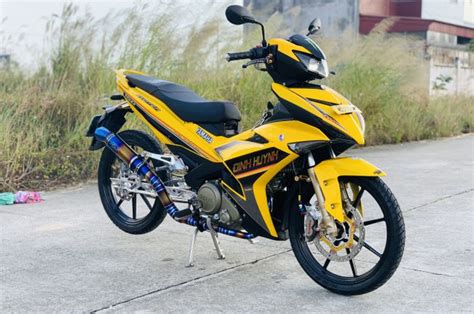 Yamaha MX King Nyentrik Berjubah Kuning Garpu Depan Pakai Punya Winner X GridOto