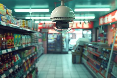 Premium Photo A Surveillance Camera Capturing Activity In A Grocery Store Suitable For