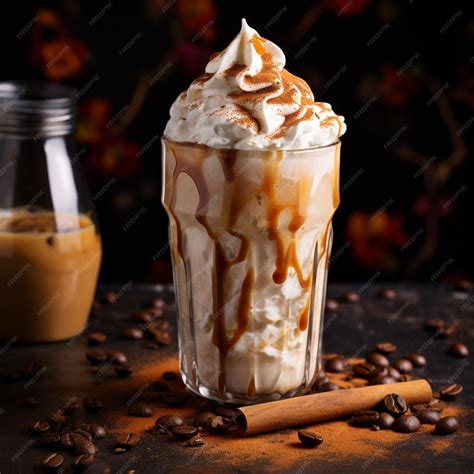 Premium Ai Image Iced Coffee Latte With Cinnamon And Nutmeg Spiced Swirl