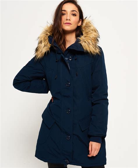 Femme Parka En Duvet Rookie Bleu Marine Foncé Superdry Fr