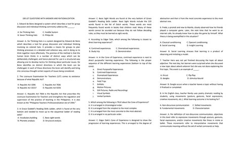 100 Let Questions With Answer And Rationalization Docx
