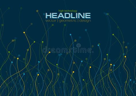 Colorful Wavy Lines Circuit Board Connection Background Stock Vector Illustration Of Corporate