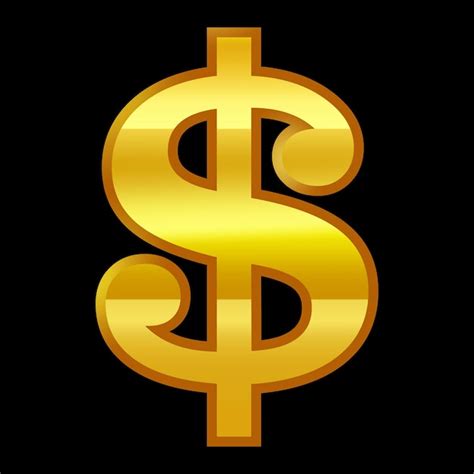 Signo De Dólar Dorado Icono De Dinero Efectivo Americano Moneda