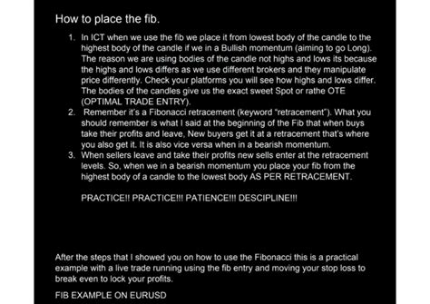 SOLUTION How To Set Ict Fibonacci Levels Studypool