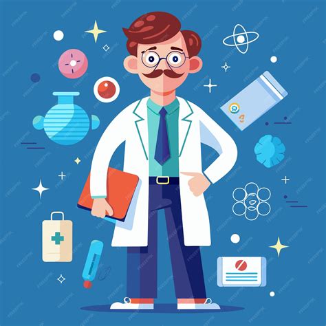 Flat Style Vector Illustration Of A Medical Physicist Premium Ai