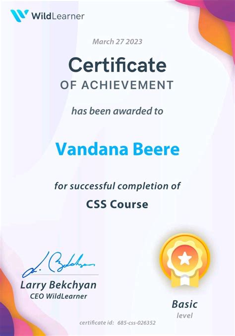 Beere Vandana On Linkedin I Completed My Css Course