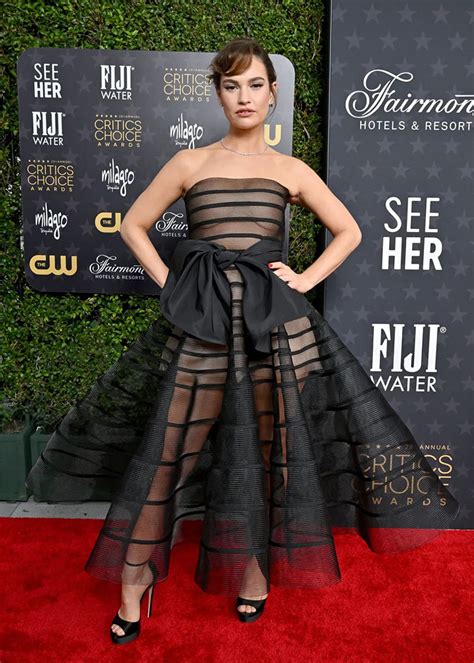 Lily James Wore Oscar De La Renta To The 2023 Critics Choice Awards