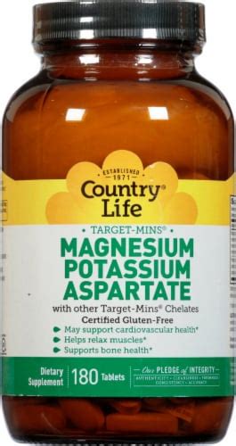 Country Life® Magnesium Potassium & Aspartate Thin Tablets, 180 ct ...