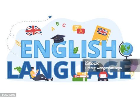 Sprachschule Vorlage Handgezeichnete Cartoon Flache Illustration Von Onlinelernen Kursen